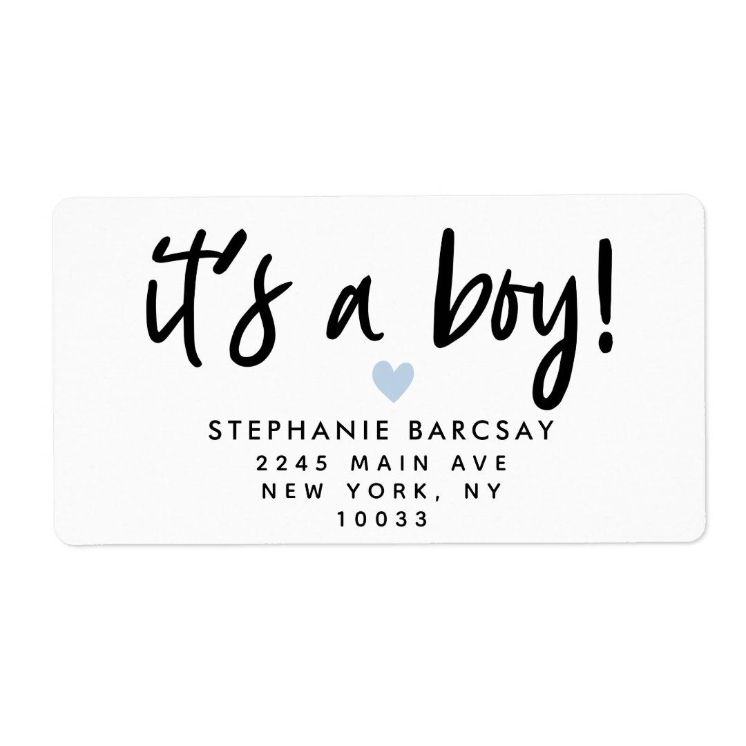 Modern Script It's A Boy baby shower Label | Zazzle