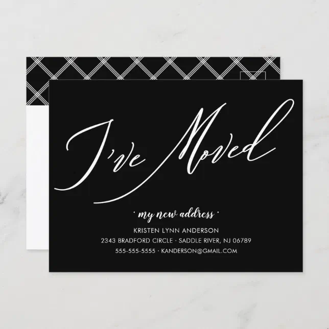 Modern Script I've Moved Moving Announcement Postcard | Zazzle