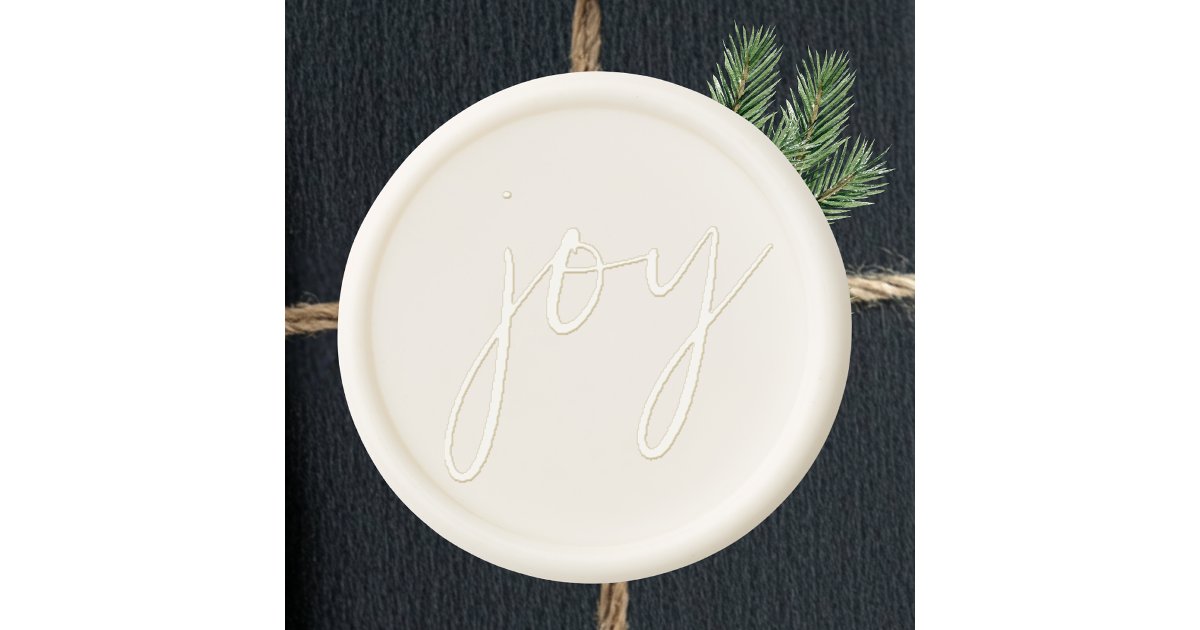Modern Script Joy Wax Seal Sticker | Zazzle