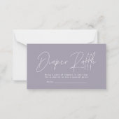 modern script lilac purplbaby shower diaper raffle note card | Zazzle