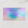 Modern Script Makeup Artist Iridescent Business Card | Zazzle