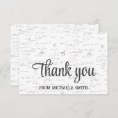 Modern Script Mathematics Formulas Graduation Thank You Card | Zazzle