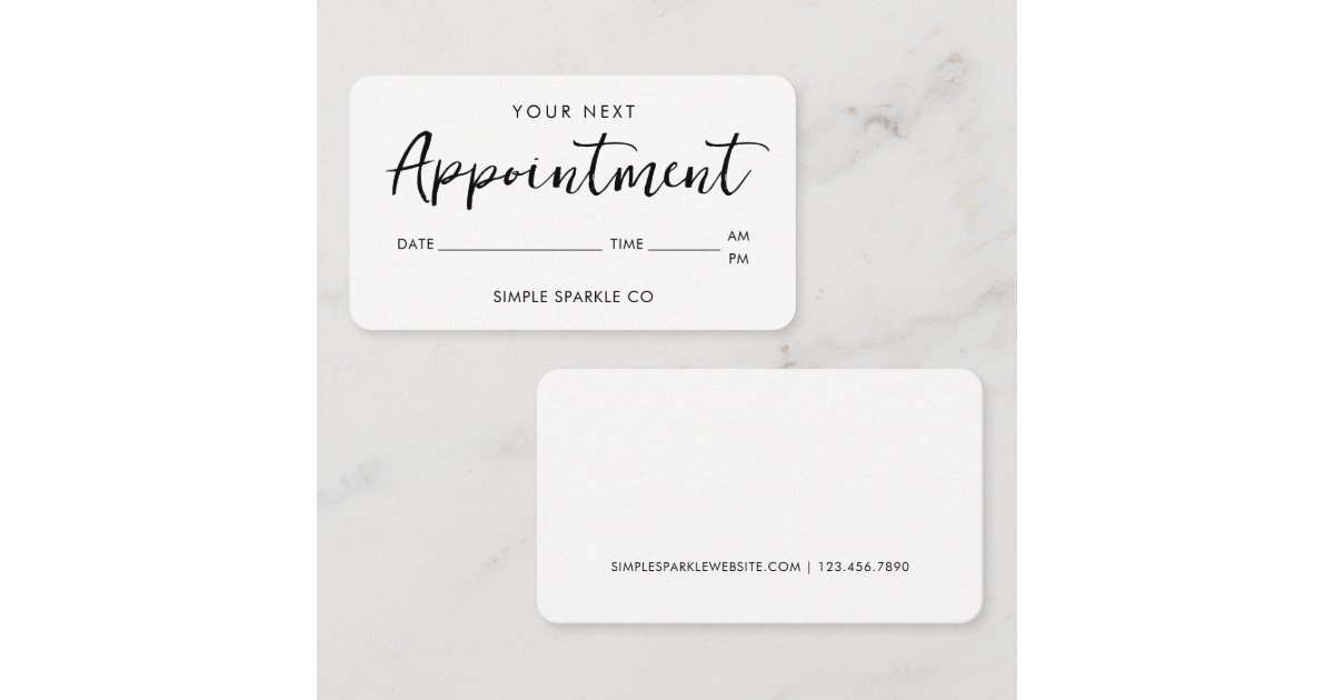 Modern Script Minimal Appointment Reminder Card | Zazzle