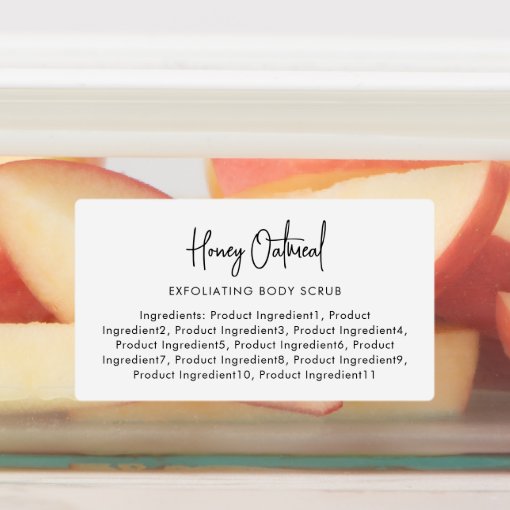 Modern Script Minimalist List of Ingredients Labels | Zazzle