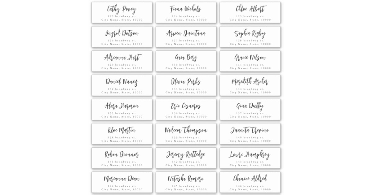 Modern Script Minimalist Wedding Guest Address Sticker | Zazzle