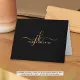 Modern Script Monogram Initials Minimal Black Gold Note Card | Zazzle