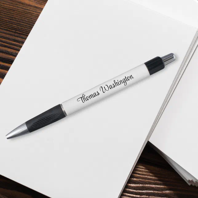 Modern Script Monogram Name Pen | Zazzle