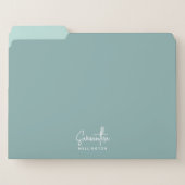 Modern Script Monogram Turquoise Mint Green Name File Folder | Zazzle