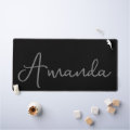Modern Script Name Black Desk Mat | Zazzle