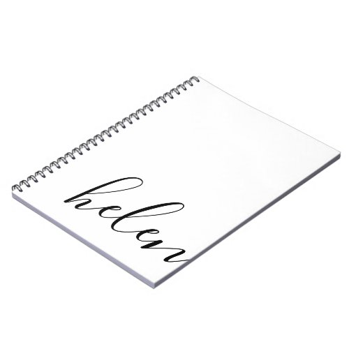 Modern Script Name Black Personalized Notebook | Zazzle