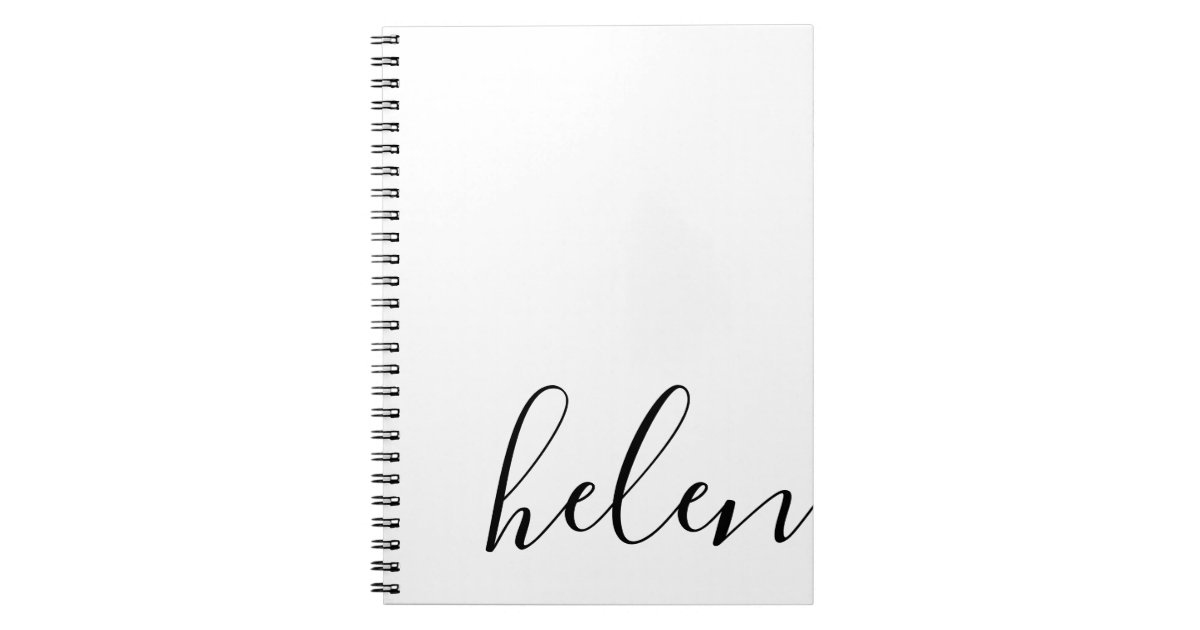 Modern Script Name Black Personalized Notebook | Zazzle