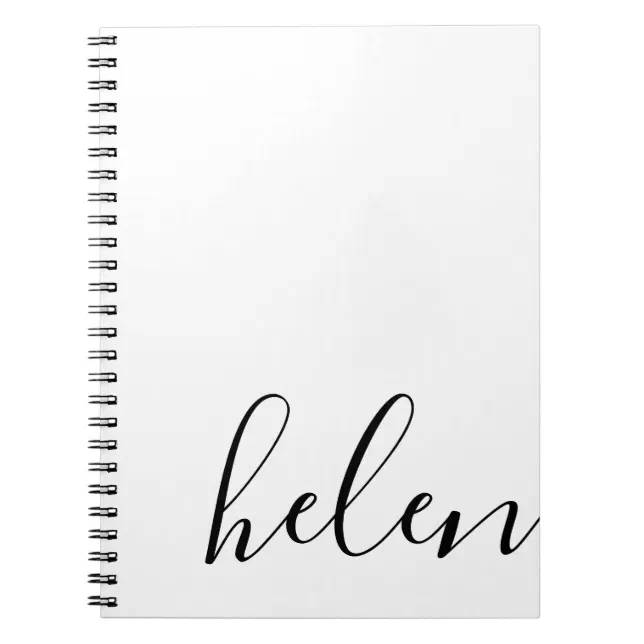Modern Script Name Black Personalized Notebook | Zazzle