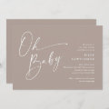 Modern Script Neutral Oh Baby Shower Invitation | Zazzle