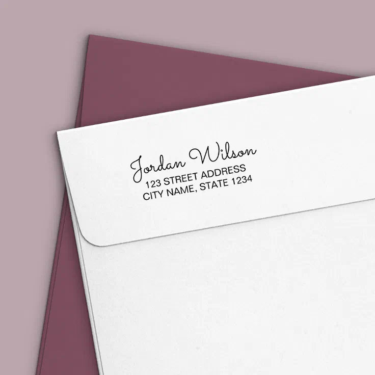 Modern Script Personal Home Address Self-inking Stamp | Zazzle