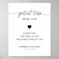 Modern Script Petal Toss Send Off Wedding Sign | Zazzle