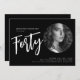 Modern Script Photo 40th Birthday Party Black Invitation | Zazzle