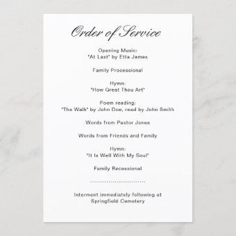 Modern Script Photo Funeral Program | Zazzle