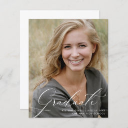 Modern Script Photo Graduation Invitation | Zazzle