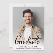 Modern Script Photo Graduation Party Invitation | Zazzle