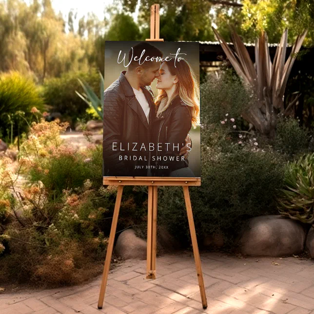 Modern Script Photo Welcome Sign | Zazzle