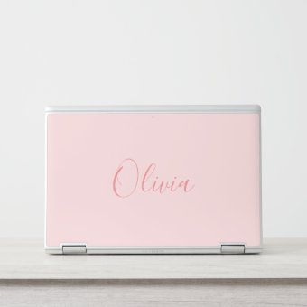 Modern Script Pink HP Laptop Skin | Zazzle