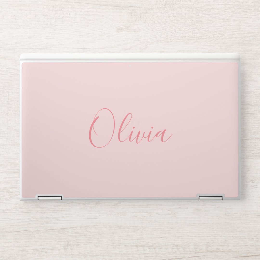 Modern Script Pink HP Laptop Skin | Zazzle