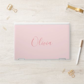Modern Script Pink HP Laptop Skin | Zazzle