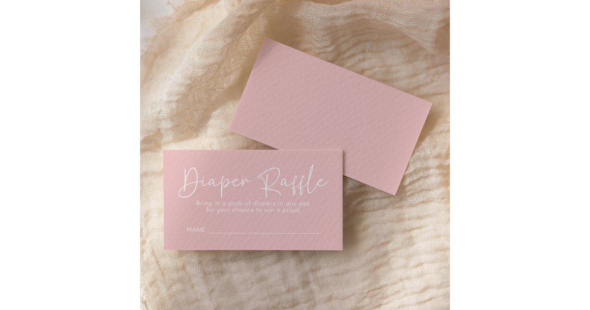 Modern Script Pink Oh Baby Simple Diaper Raffle Enclosure Card | Zazzle