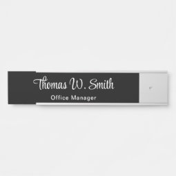 Modern Script Professional Name Black Door Sign | Zazzle