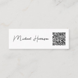 Modern Script Professional QR Code Mini Business Card | Zazzle