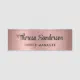 Modern Script Professional Rose Gold Name Tag | Zazzle