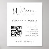 Modern Script QR Code Wedding Program Welcome Sign | Zazzle