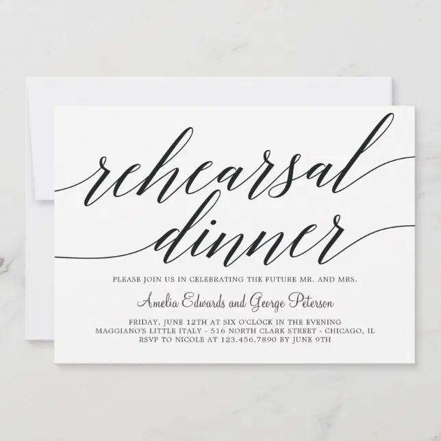 Modern Script Rehearsal Dinner Invitation | Zazzle
