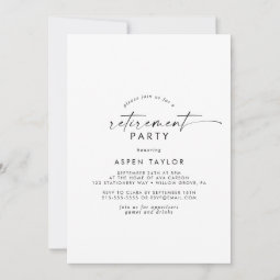 Modern Script Retirement Party Invitation | Zazzle