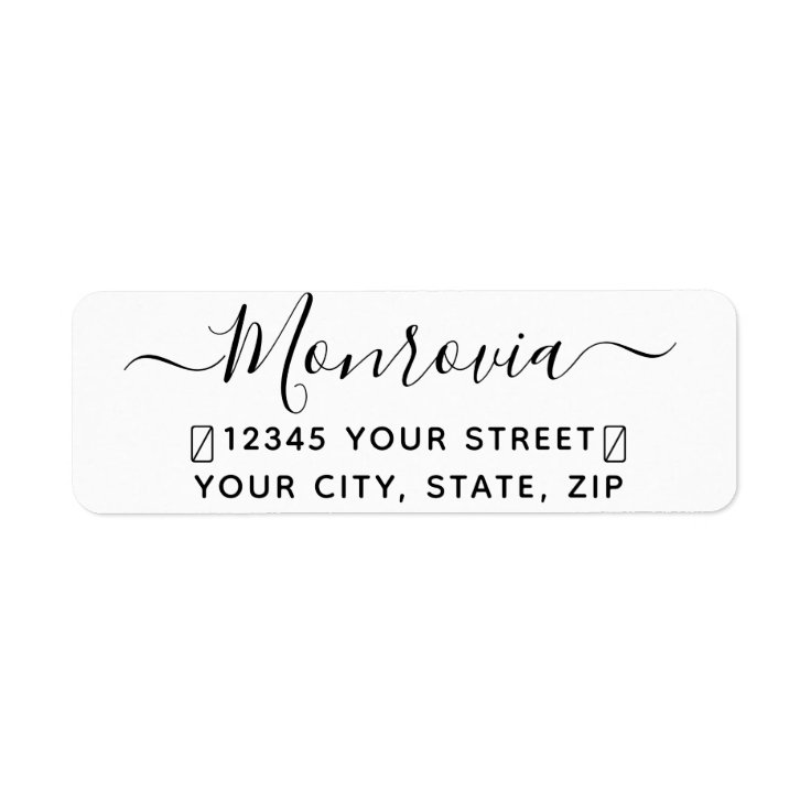 Modern Script Return Address Label | Zazzle