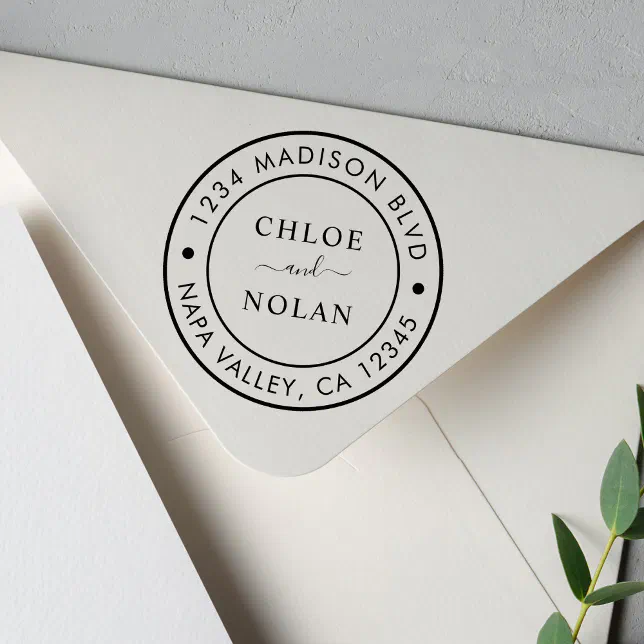 Modern Script Return Address Rubber Stamp | Zazzle