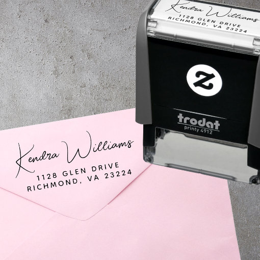 Modern Script Return Address Self-inking Stamp | Zazzle