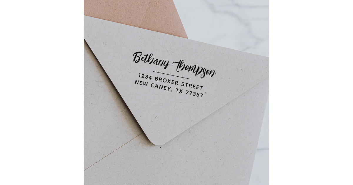 Modern Script Return Address Self-inking Stamp | Zazzle