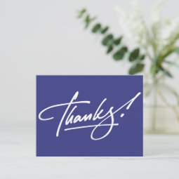 Modern Script Royal Blue Thank You Card | Zazzle