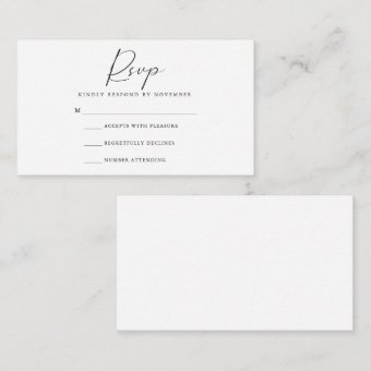 Modern Script RSVP Card | Zazzle