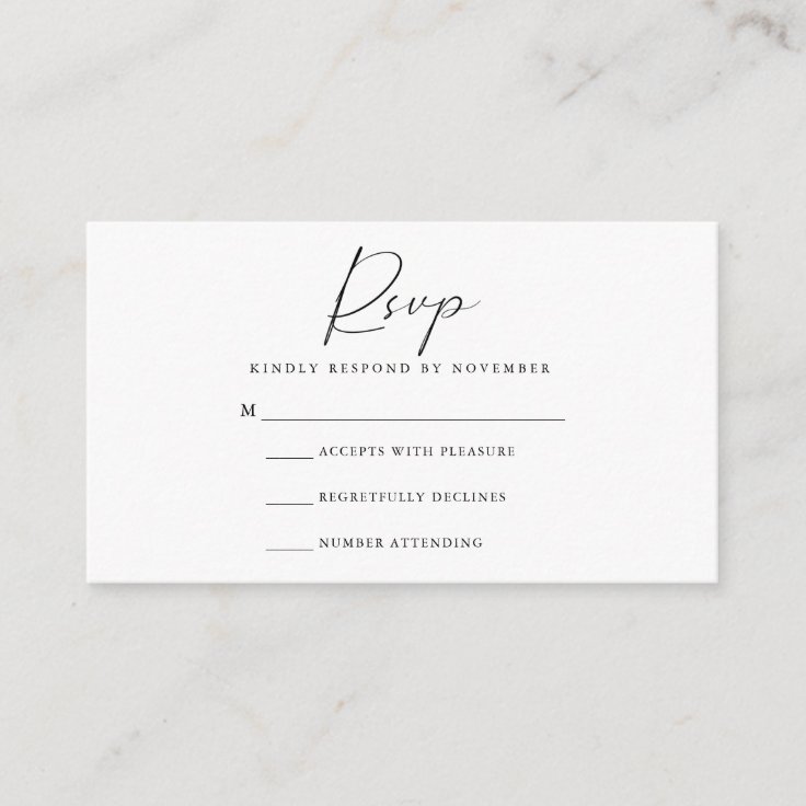 Modern Script RSVP Card | Zazzle