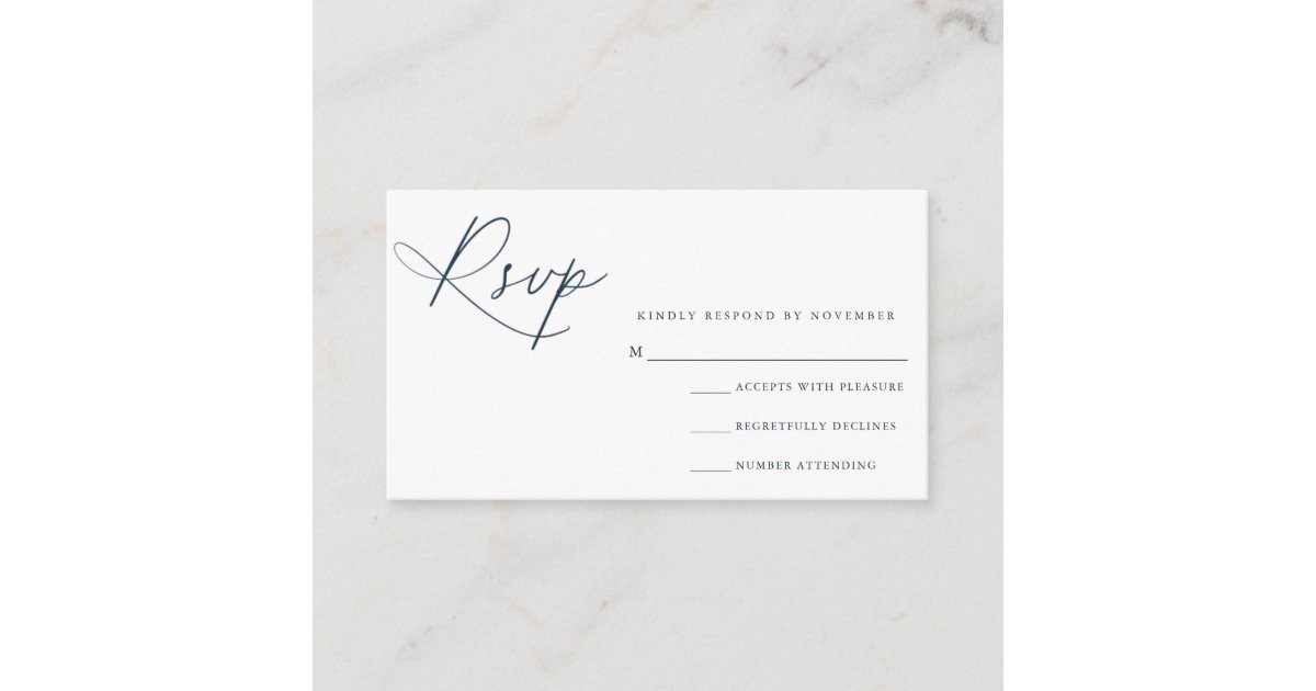 Modern Script RSVP Card | Zazzle