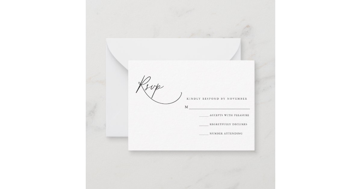 Modern Script RSVP Card | Zazzle