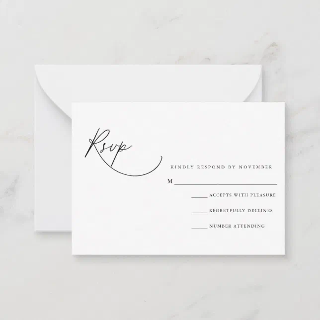 Modern Script RSVP Card | Zazzle