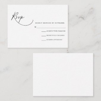 Modern Script RSVP Card | Zazzle