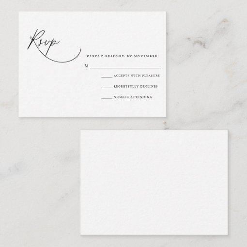 Modern Script RSVP Card | Zazzle