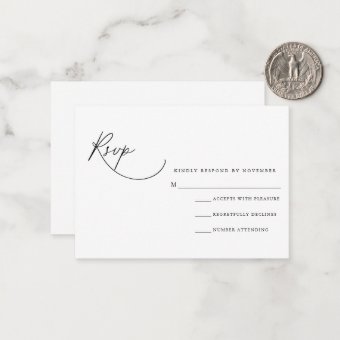 Modern Script RSVP Card | Zazzle