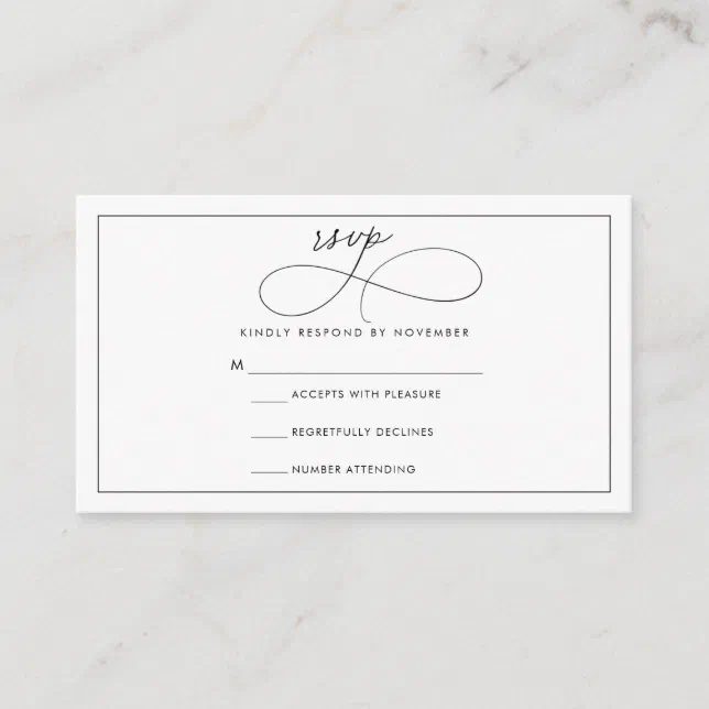 Modern Script RSVP Card | Zazzle