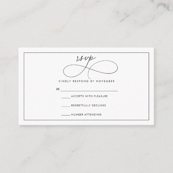 Modern Script RSVP Card | Zazzle
