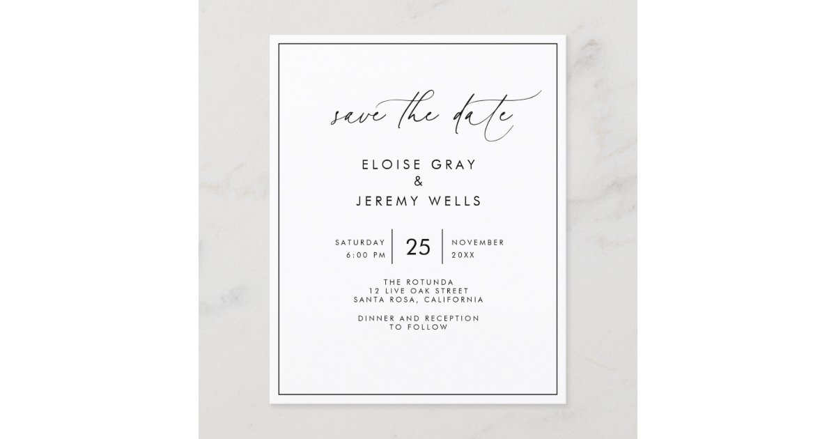 Modern Script Save the Date | Zazzle